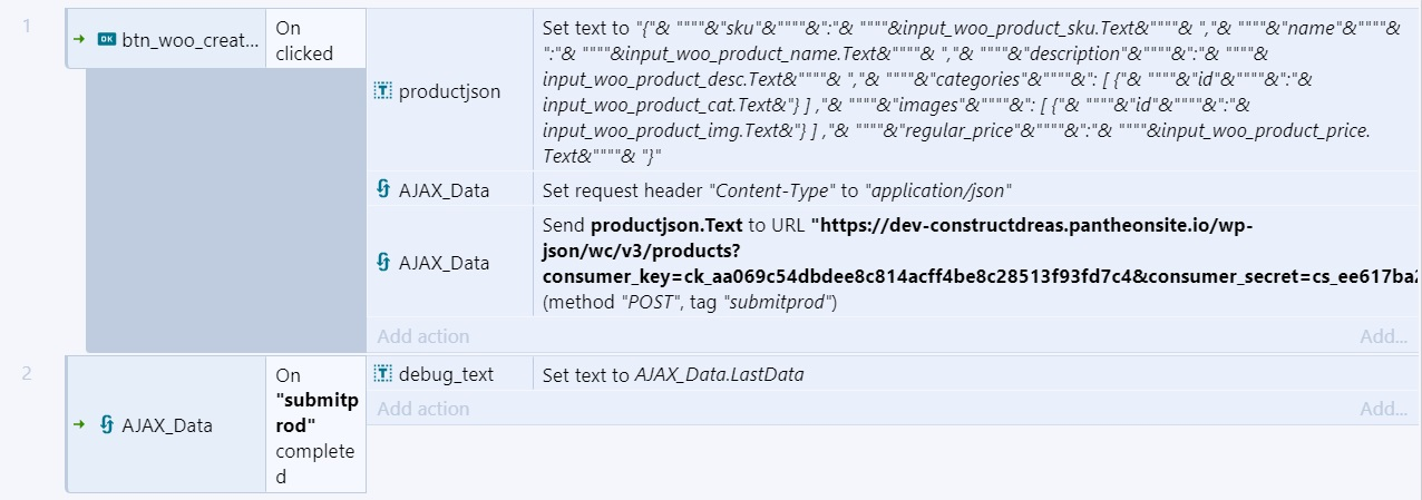 REST API CURL Post Request Via Construct 3 AJAX Module