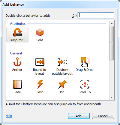 Add Behavior Dialog Construct 2 Documentation