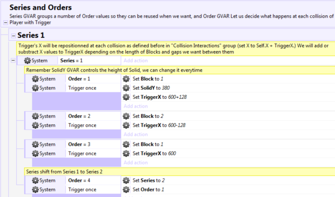 Procedural level generation using global variables and collisions