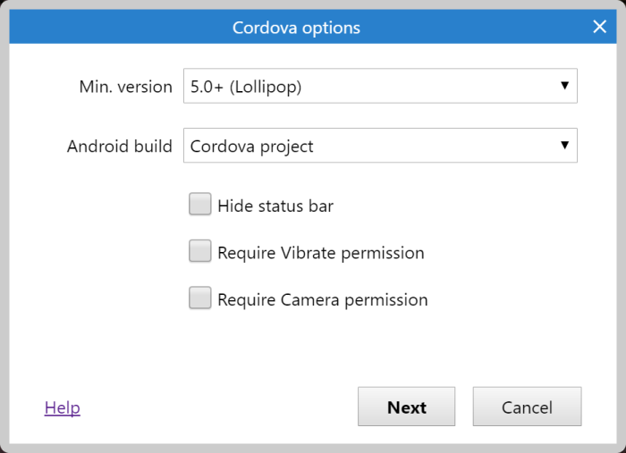 Cordova options - Construct 3 Documentation