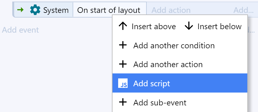 Scripts in event sheets - Construct 3 Documentation