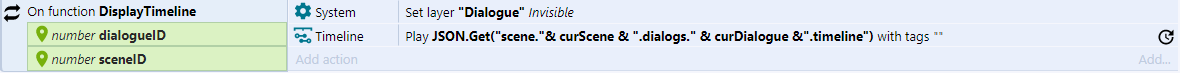 Calling Timelines - Extending the JSON Dialogue System
