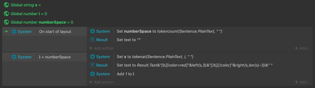 Highlight first three letters of every word : r/word