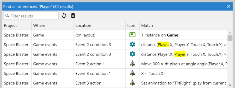 The Find Results Bar - Construct Animate Documentation