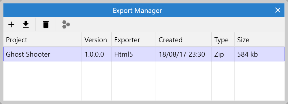 The Export Manager - Construct Animate Documentation