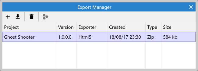 The Export Manager - Construct Animate Documentation