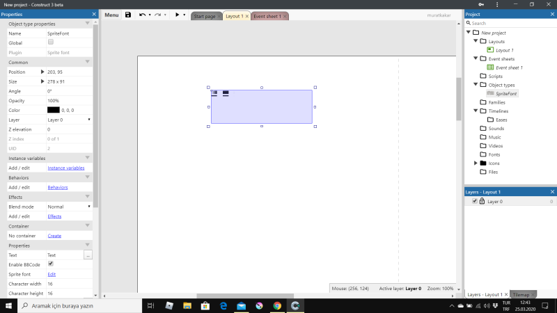 Hi teachers, my problem is Construct 3 sprite font. - Make Games