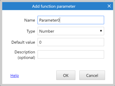Add/edit function parameter dialog - Construct Animate