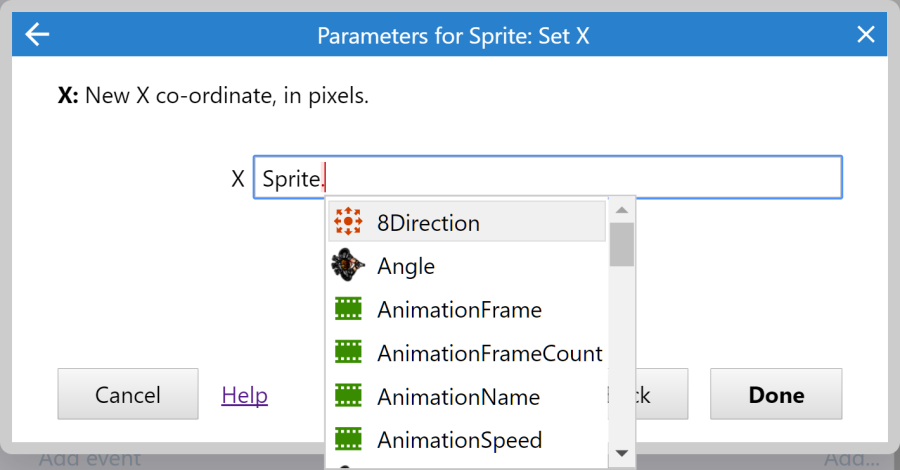 The Parameters Dialog Construct 3 Documentation