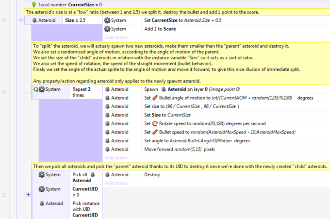 2 - The asteroids - Asteroid clone in less than 100 events