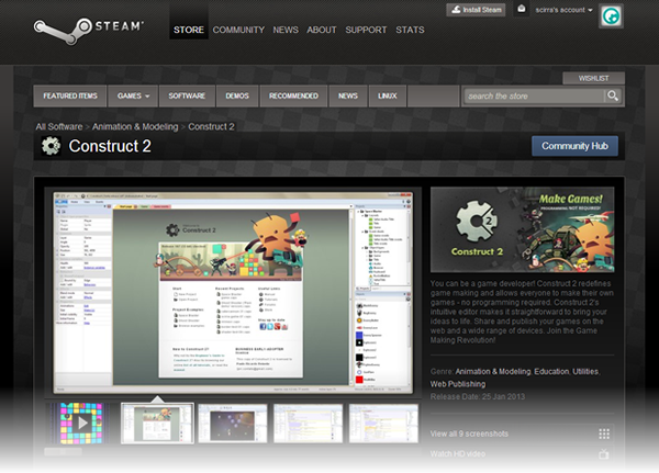Construct 2 on Steam - Construct Official Blog
