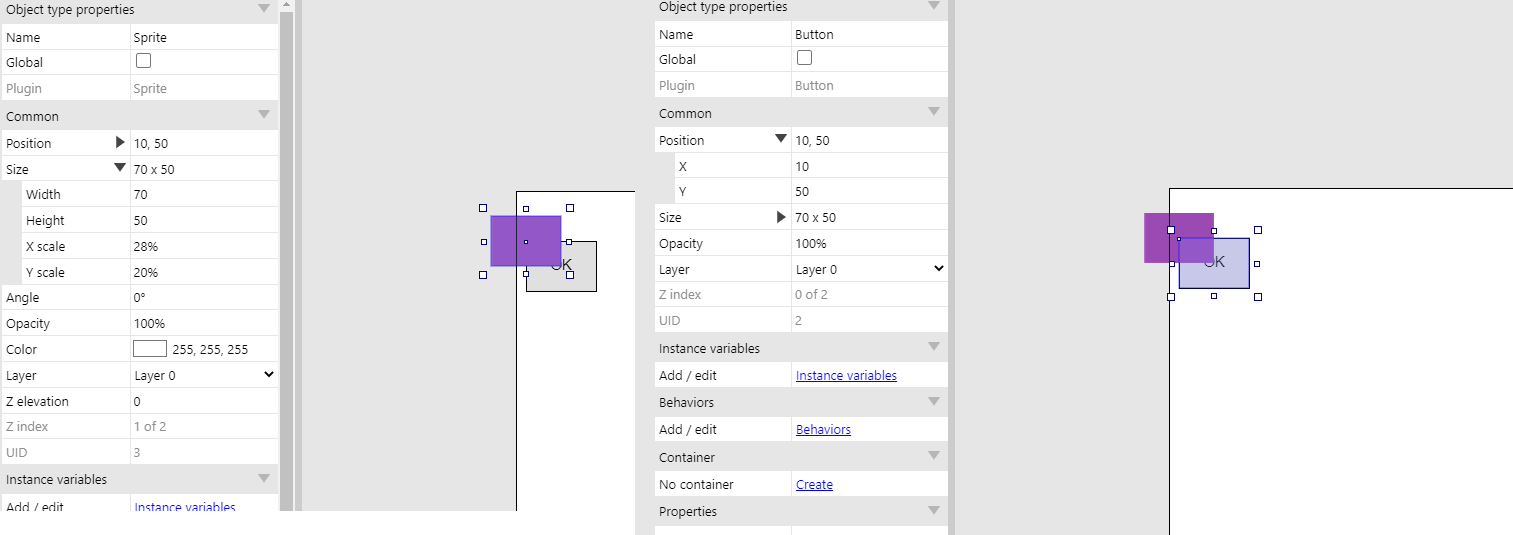 How do I set position and size of one object to that of another?