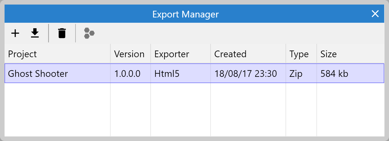 The Export Manager - Construct Animate Documentation