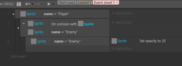 Need help with event logic? Sprite with name String vs
