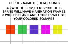 Inventory Example - 3 Sprites and a Text Object - No Arrays