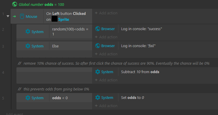 How do I make RNG Buttons with increasing worse odds