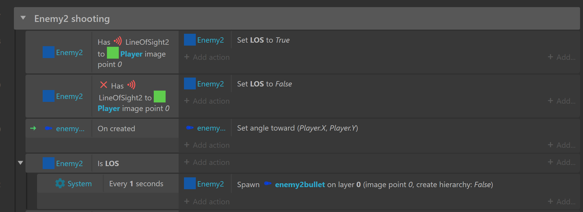 How to make enemies shoot player only when they're in range?