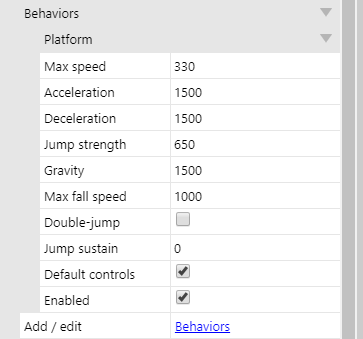 Adding behaviors - How to make a platformer game