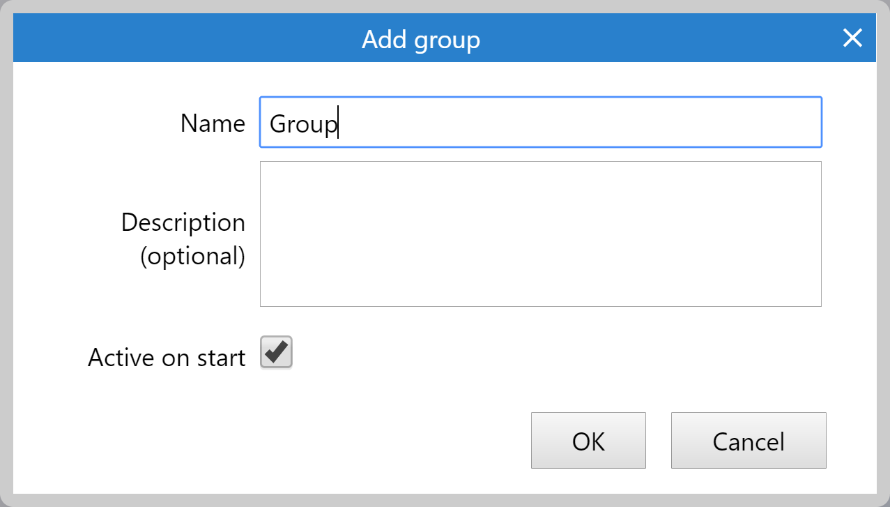 Add/Edit event group dialog - Construct Animate Documentation