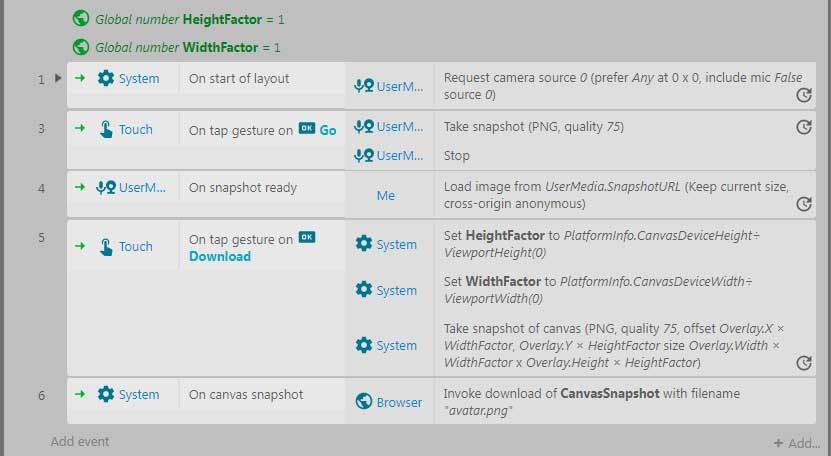 How do I make an snapshot and keep the position and height