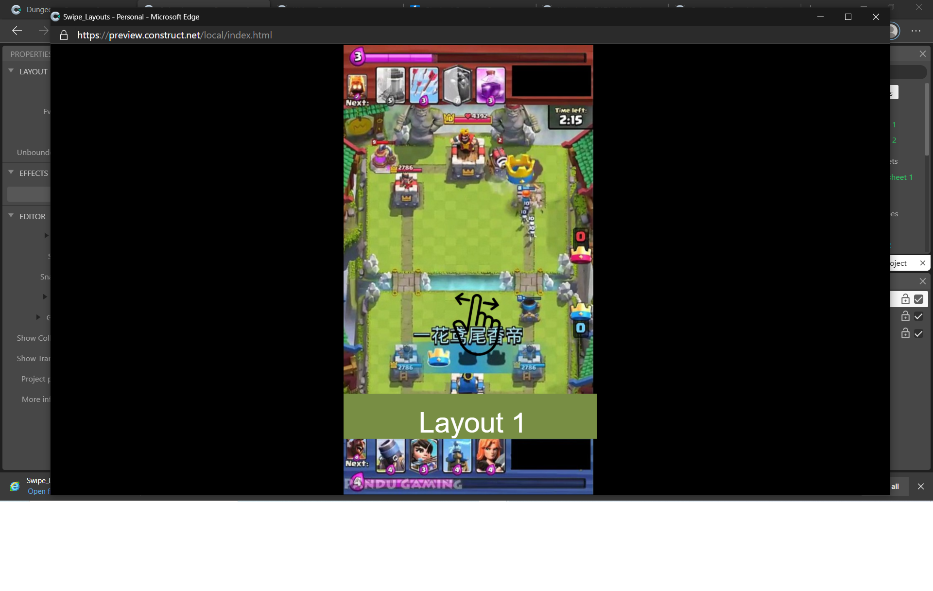 How to Go to Layout by Swipe like a Menu - Construct 3