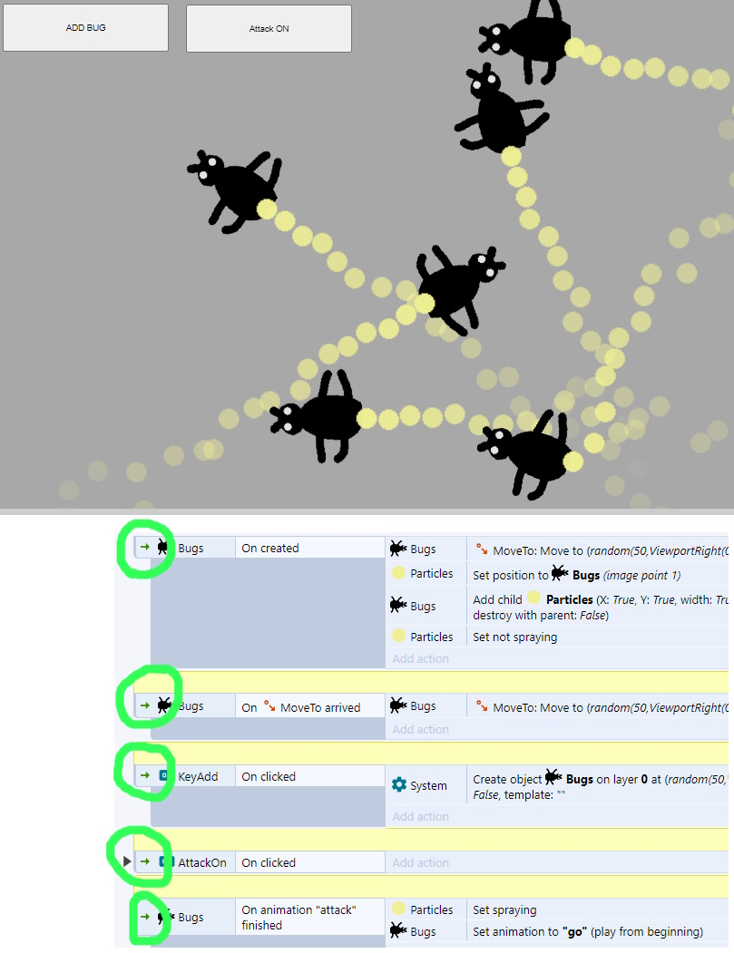 How do I have a particle spray trigger once per sprite?