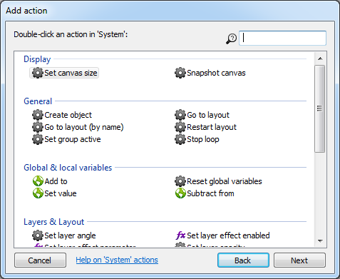 Add Condition/Action dialog - Construct 2 Documentation