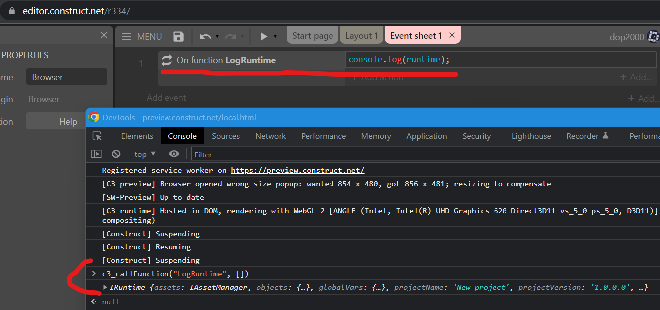Is there an equivalent of the cr_getC2Runtime() in Construct 3?