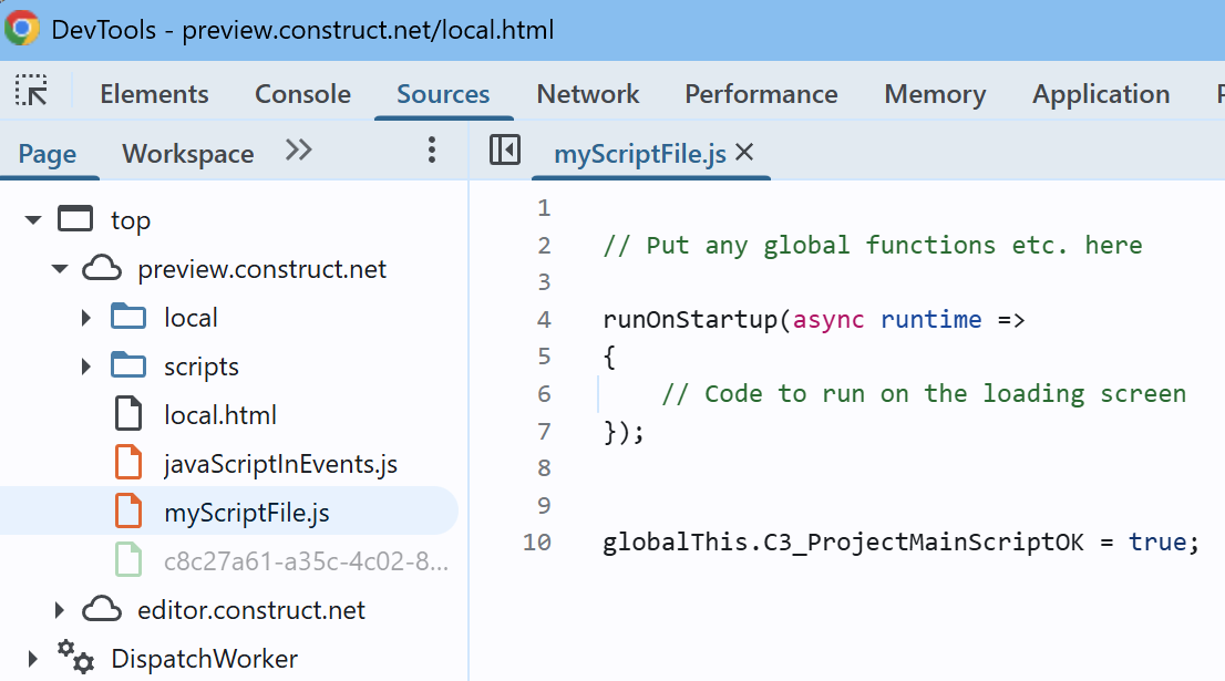 Debugging script - Construct 3 Documentation