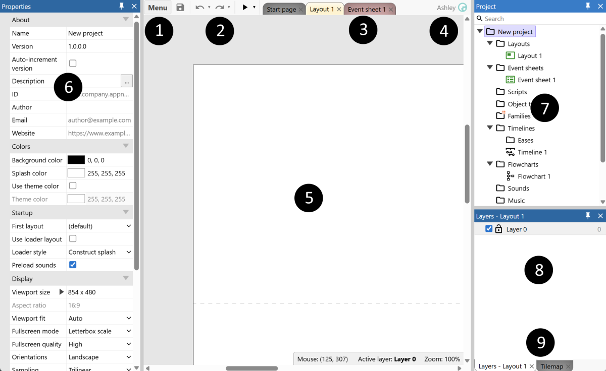 Construct's interface - Construct 3 Documentation