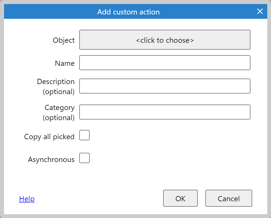 Add/edit custom action dialog - Construct Animate Documentation