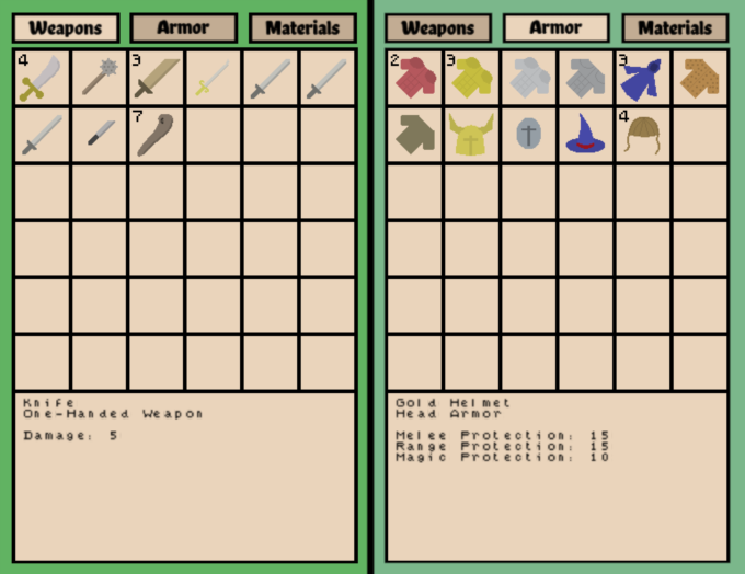 RPG Inventory with Item Categories and Auto-Sorting