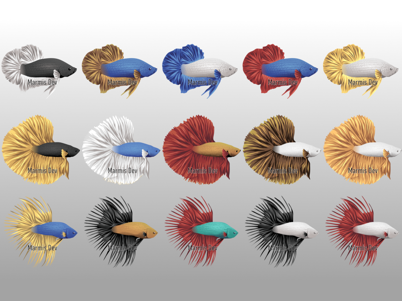 Betta Fish Collections - Game Asset Packs