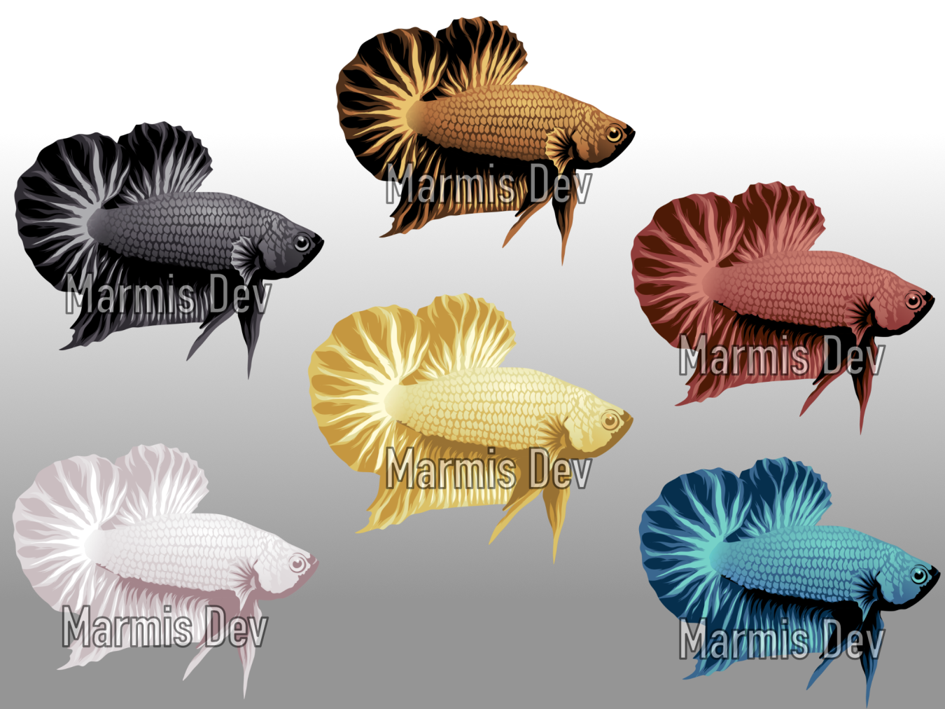 Betta Fish Collections - Game Asset Packs