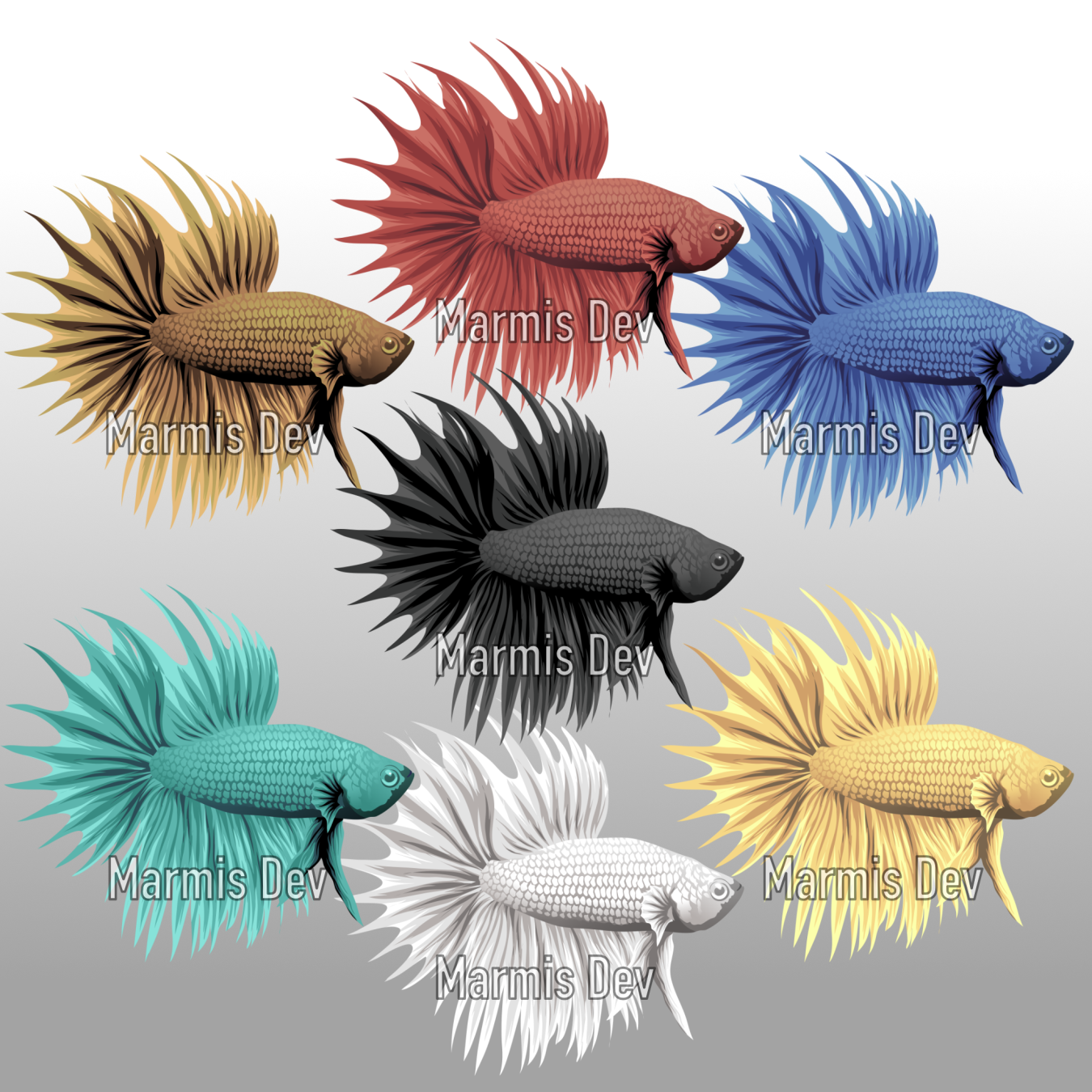 Betta Fish Collections - Game Asset Packs