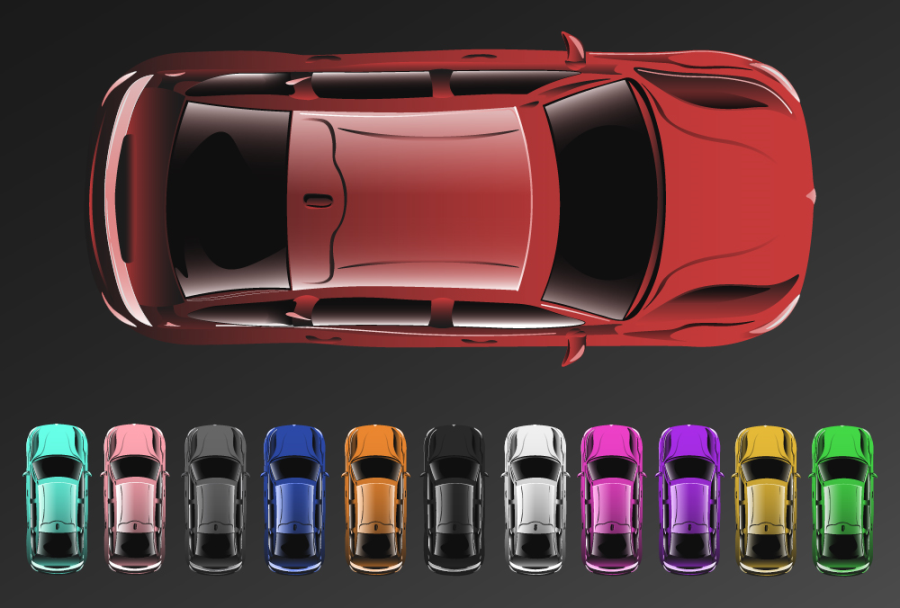 Illustration • Cars Top View - Game Sprites