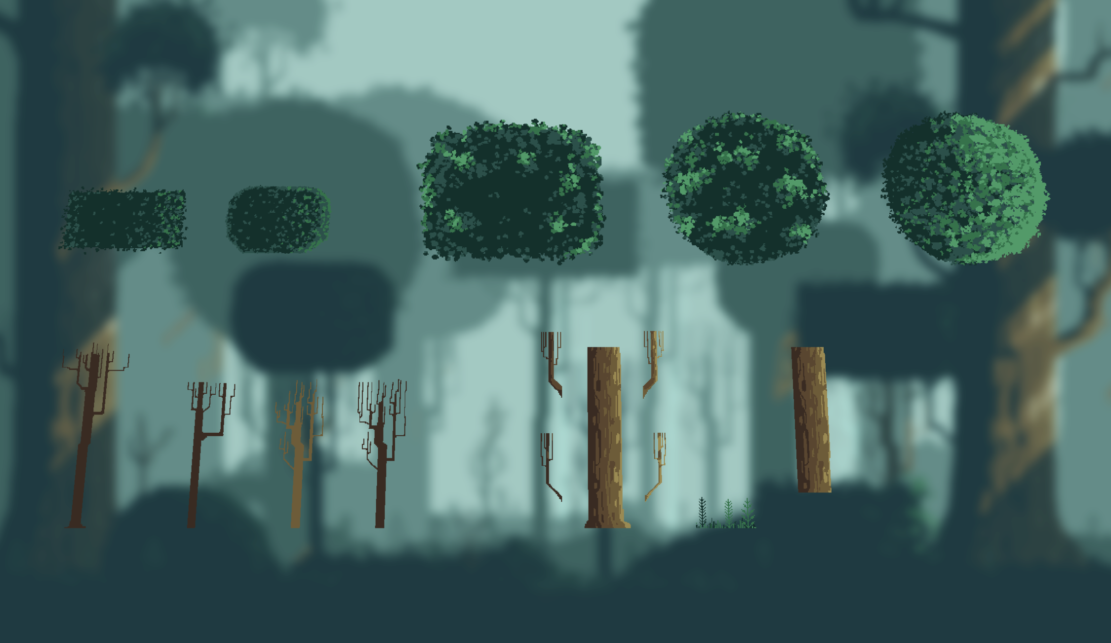 Pixel Art Forest - Game Backgrounds