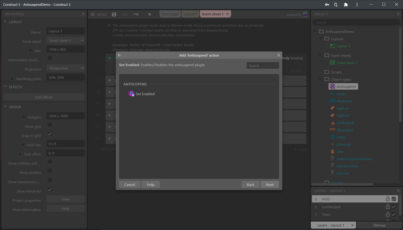 Antisuspend Plugin - Construct 3 Addons
