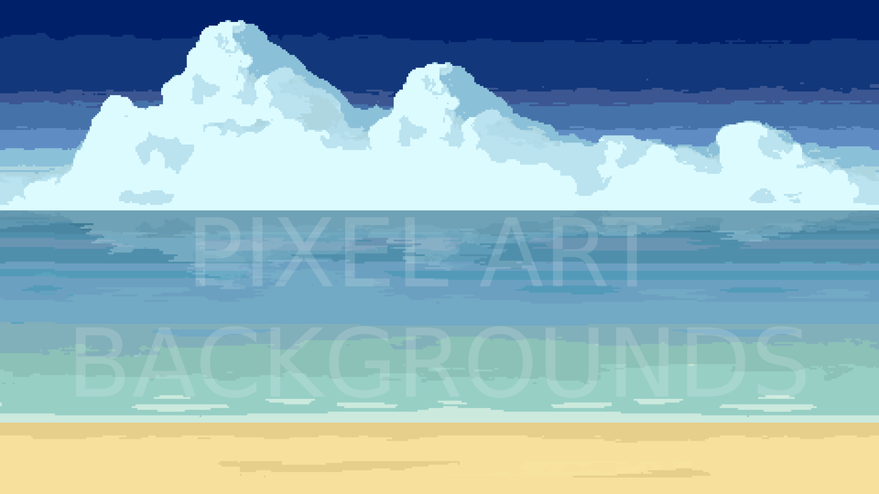 2D Pixel Art Backgrounds (10 Sky & Cloud ) #3 - Game Backgrounds