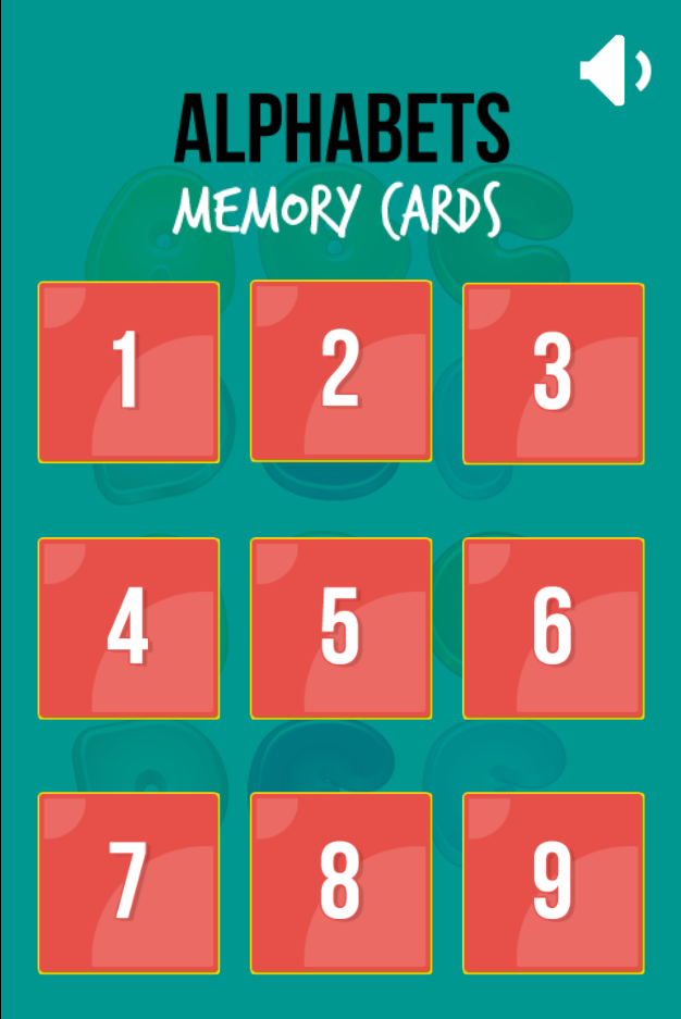 Alphabet Memory Cards Kids Game - Game Templates