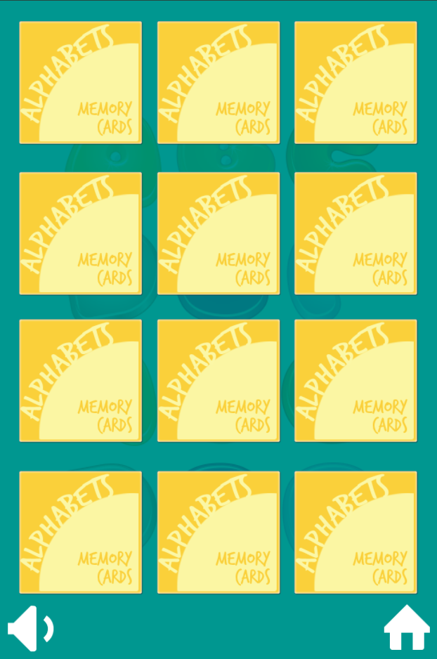 Alphabet Memory Cards Kids Game - Game Templates