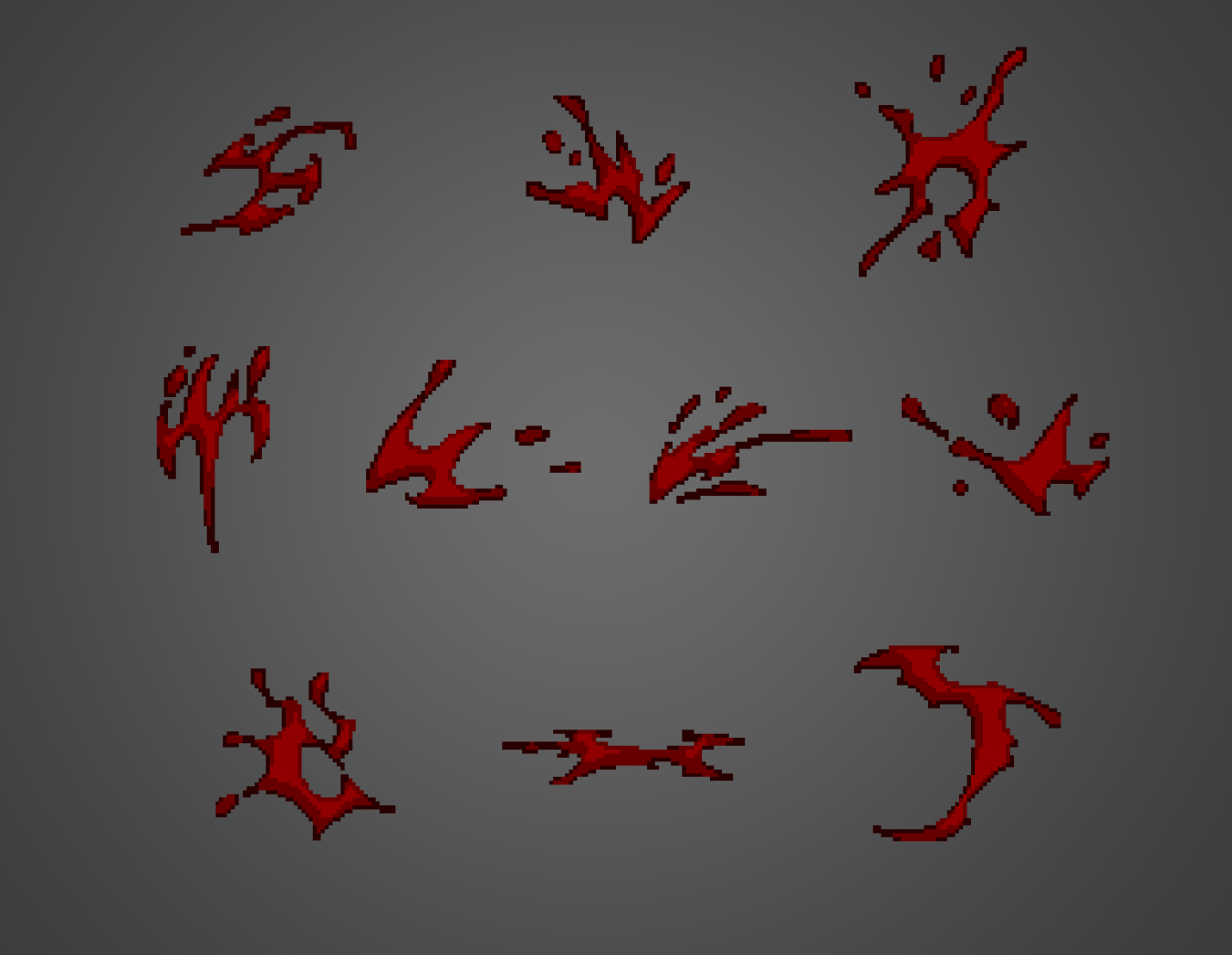 10 Pixel Blood splash sprite effects - Game Special Effects