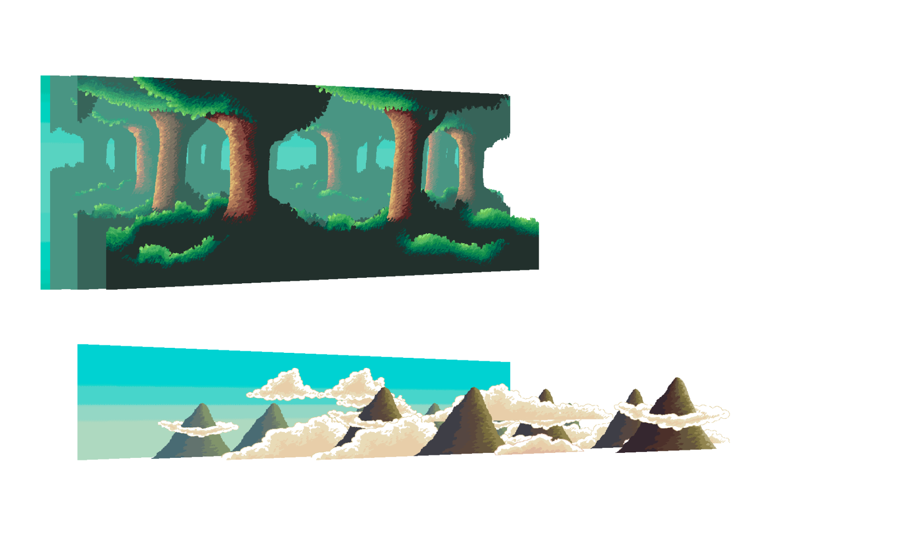 Pixel Art Platformer Painted Style - Game Backgrounds