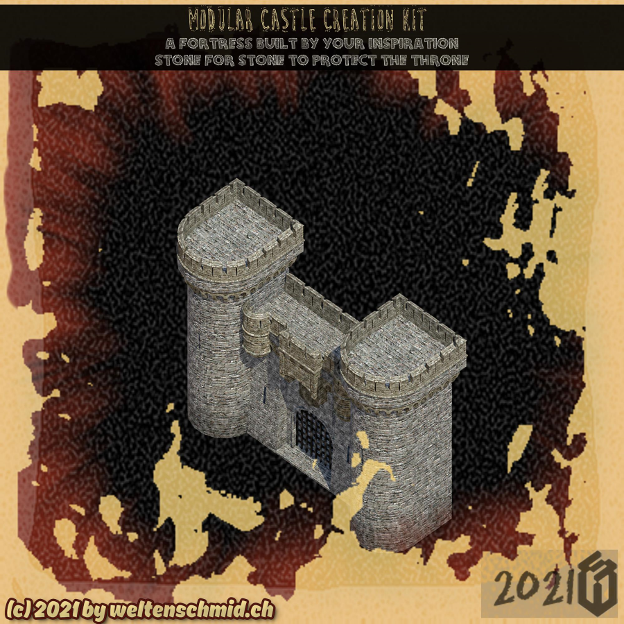 Modular Medieval Castle Creation Kit - Isometric Game Graphics