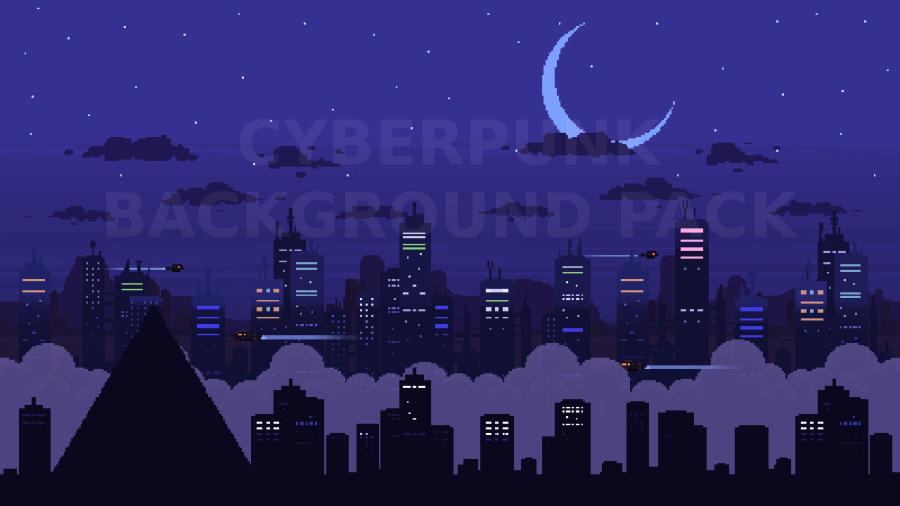 2D Pixel Art CYBERPUNK Backgrounds - Game Backgrounds