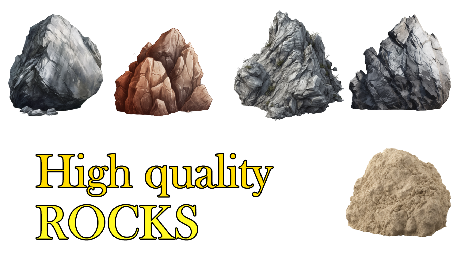 2d realistic stones (+ texture) - Game Sprites