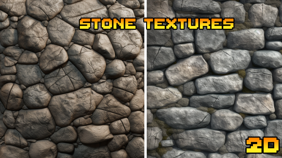 2d realistic stones (+ texture) - Game Sprites