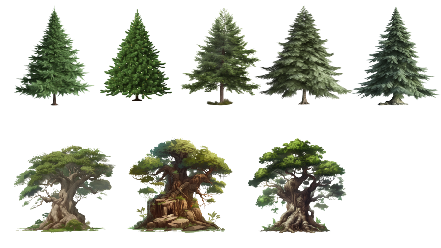 2D realistic Trees - Game Sprites