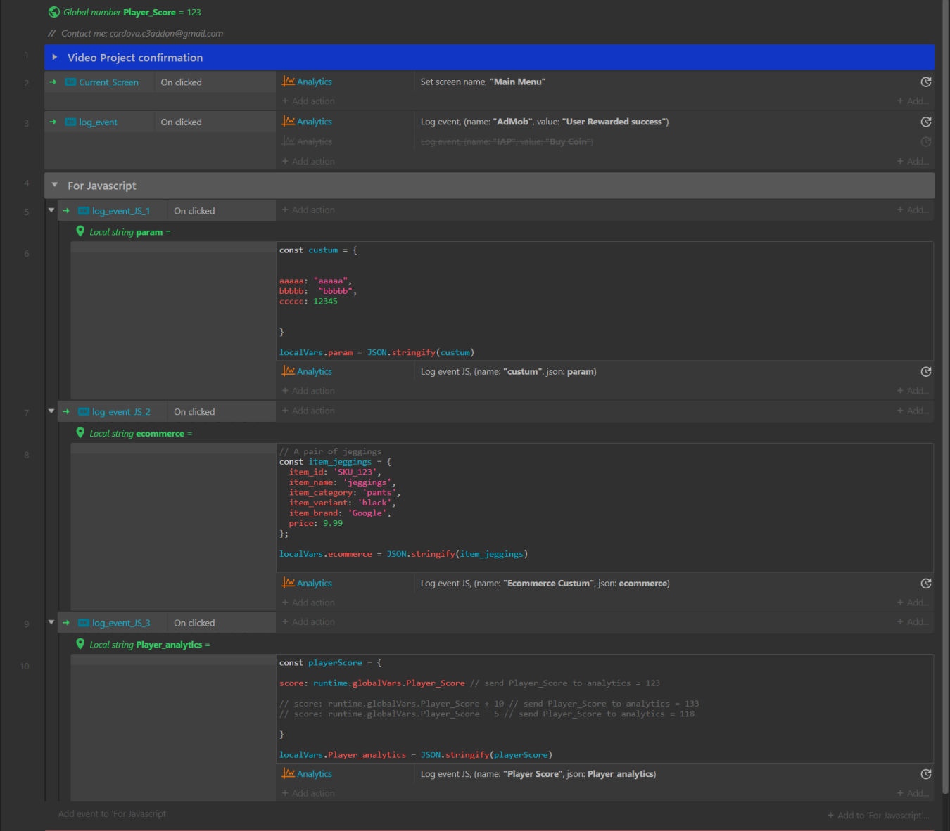 Firebase Analytics Construct 3 Addons 