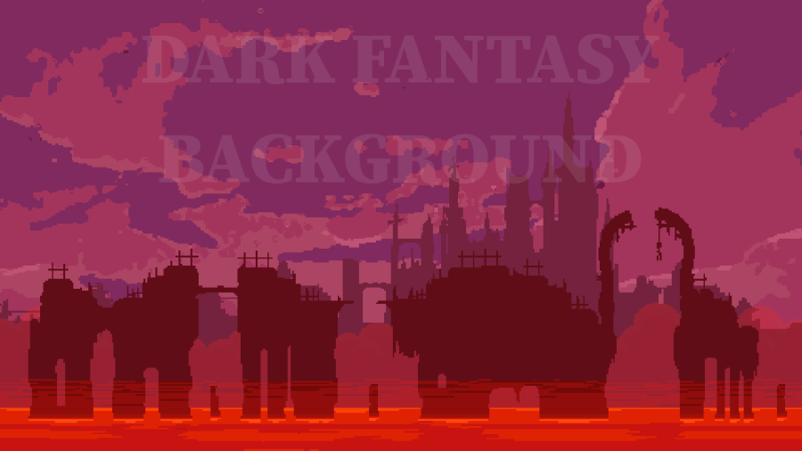 2D Pixel Art DARK FANTASY Backgrounds - Game Backgrounds